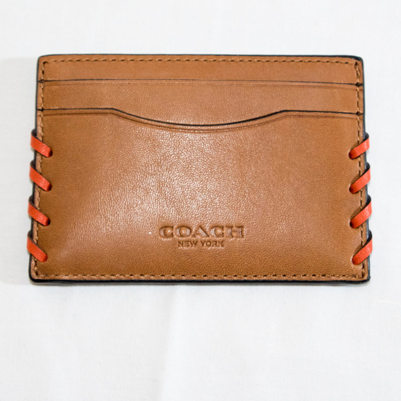 Coach | Bags | Brand New Coach Red Stitching Card Case | Poshmark